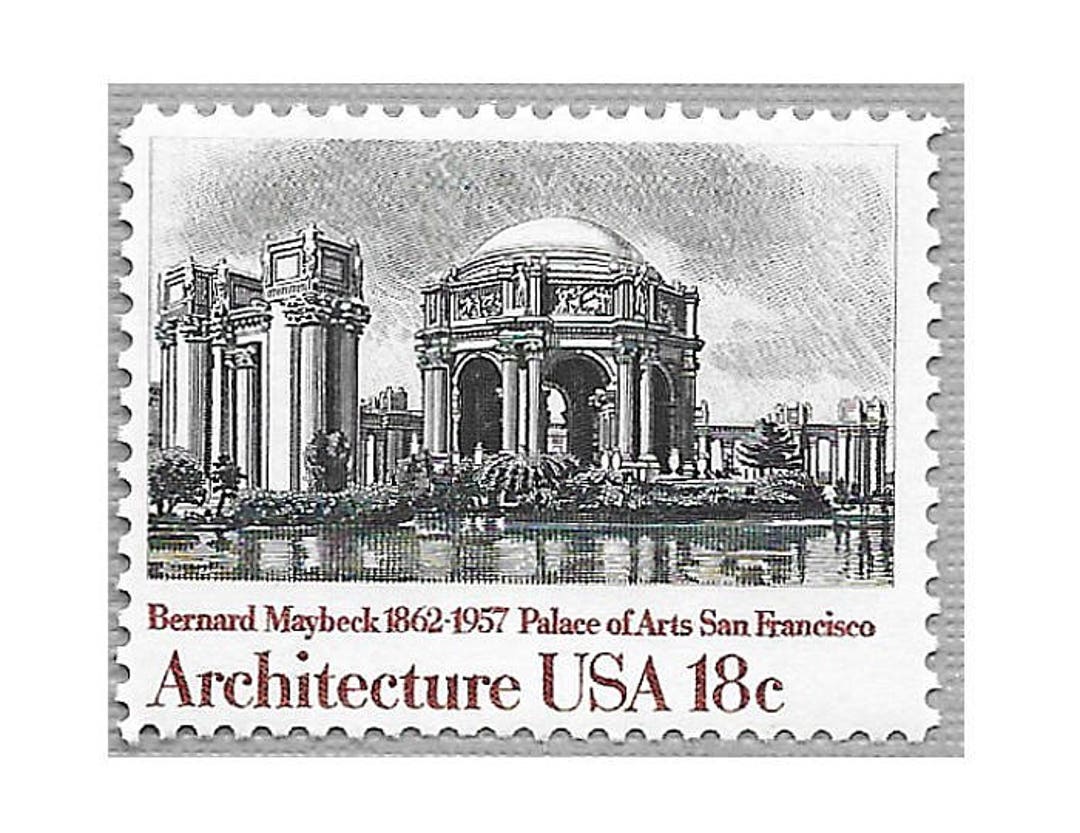 18c Palace of the Arts San Francisco .. Pack of 5 Stamps .. Vintage ...