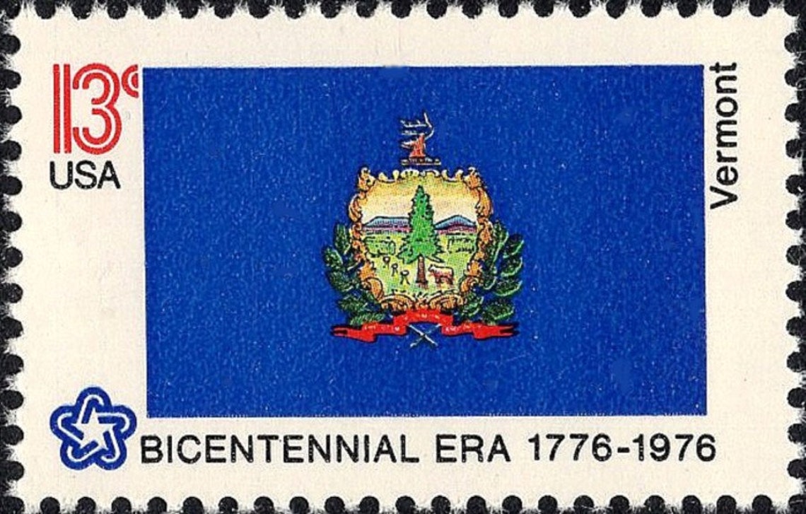 TEN 13c Vermont State Flag Stamp | Vintage Unused US Postage Stamps ...