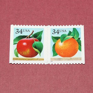 Apples and Oranges .. Unused Vintage Postage Stamps .. to Mail 10 ...