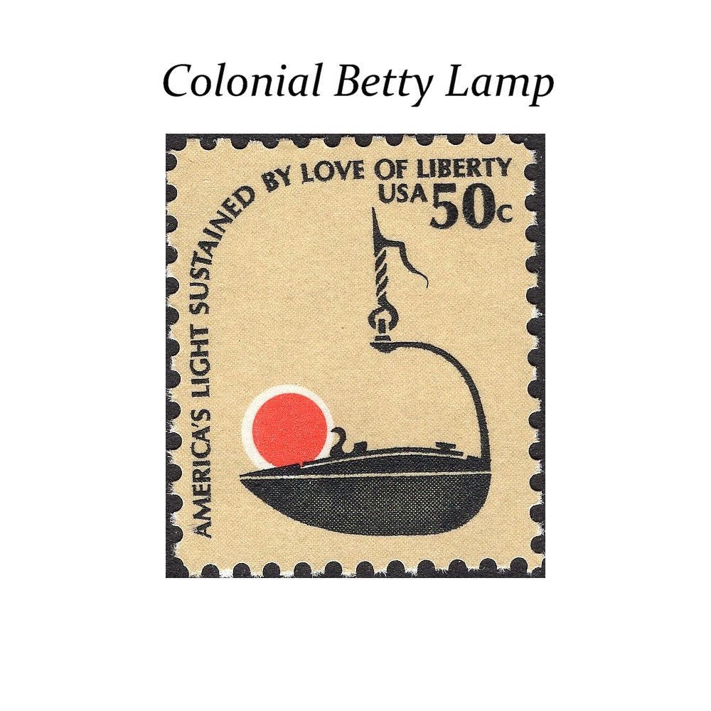 Five 50c Colonial Betty Lamp Stamps .. Unused US Postage Stamps .. Pack ...
