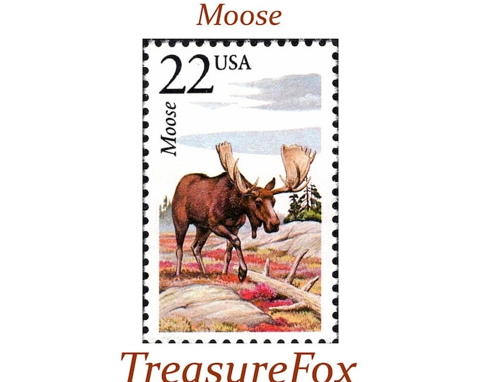 Five 22c Moose Stamp | Unused US Postage Stamps | Pack of 5 Stamps ...