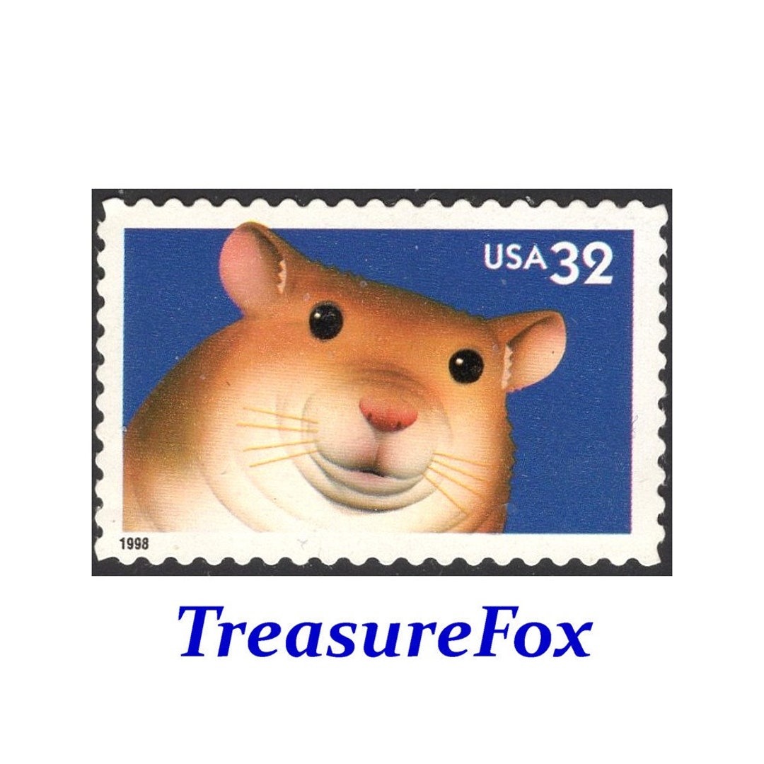 FIVE 32c Hamster Bright Eyes .. Pack of 5 Stamps .. Vintage Unused US ...