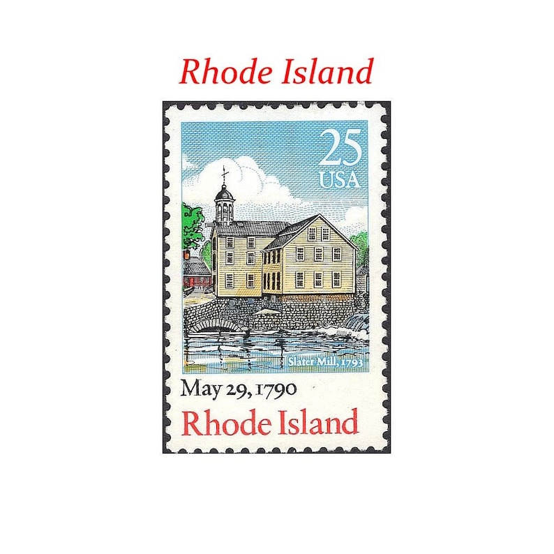 25c Rhode Island Statehood Stamp Vintage Unused Postage | Etsy