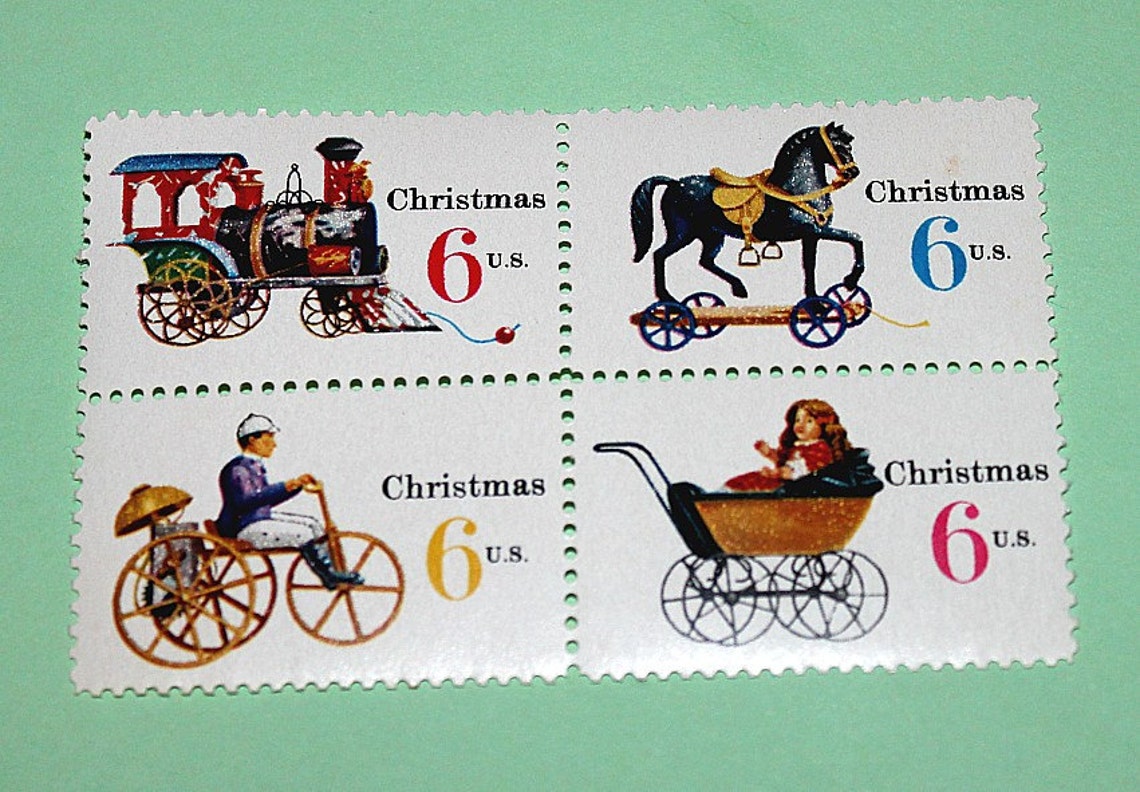 Christmas Postage Stamps .. Christmas TOYS .. Vintage Unused | Etsy