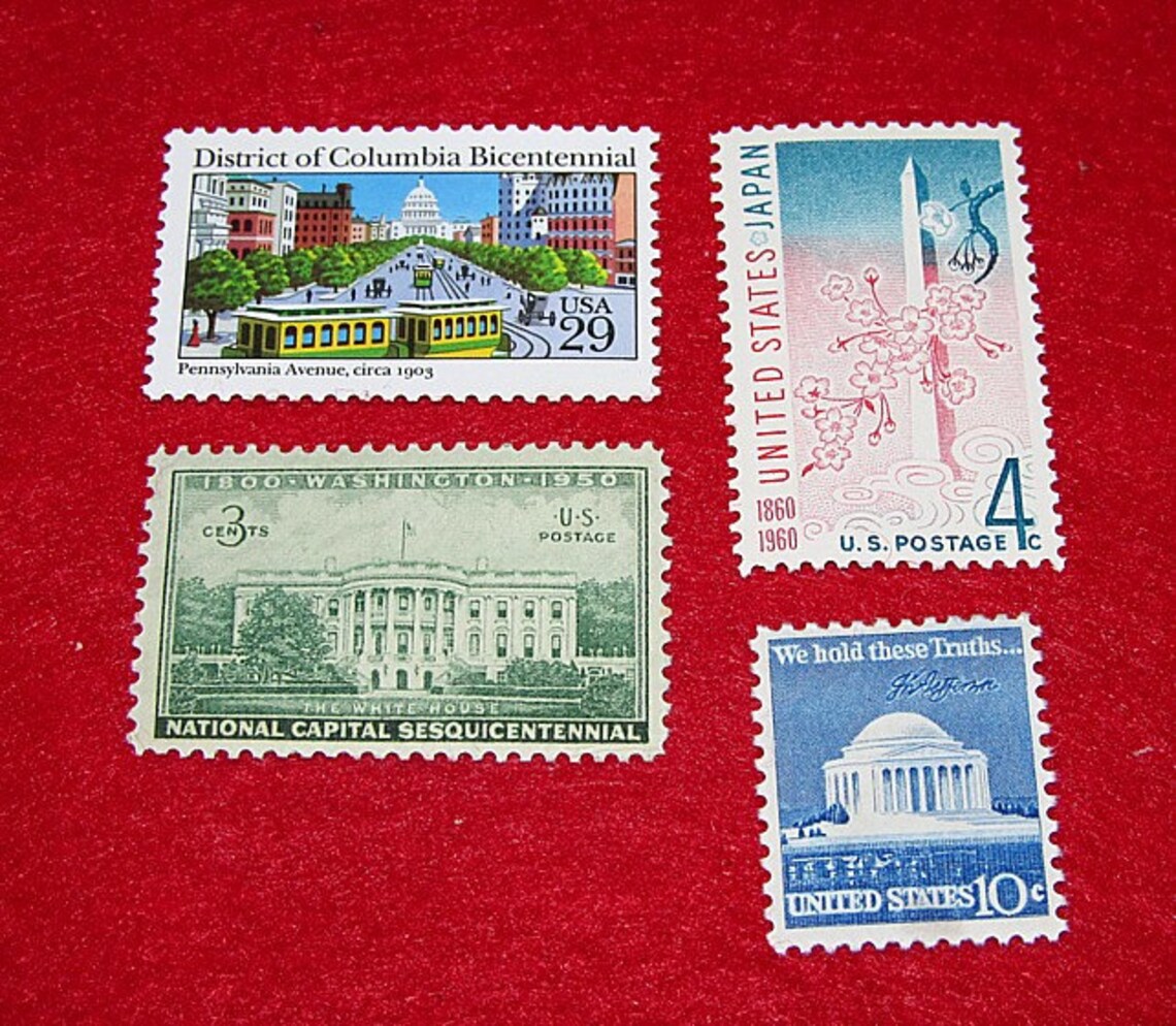 Washington DC .. Unused Vintage Postage Stamps .. Mail 5 | Etsy