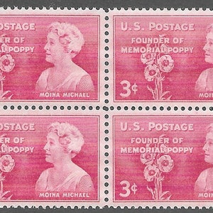 Pack of 20 .. 3c Moina Michael Memorial Poppy .. 20 Vintage Unused US ...