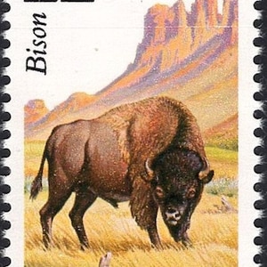 Five 22c Bison Stamp .. Unused US Postage Stamps .. Pack of 5 Stamps ...