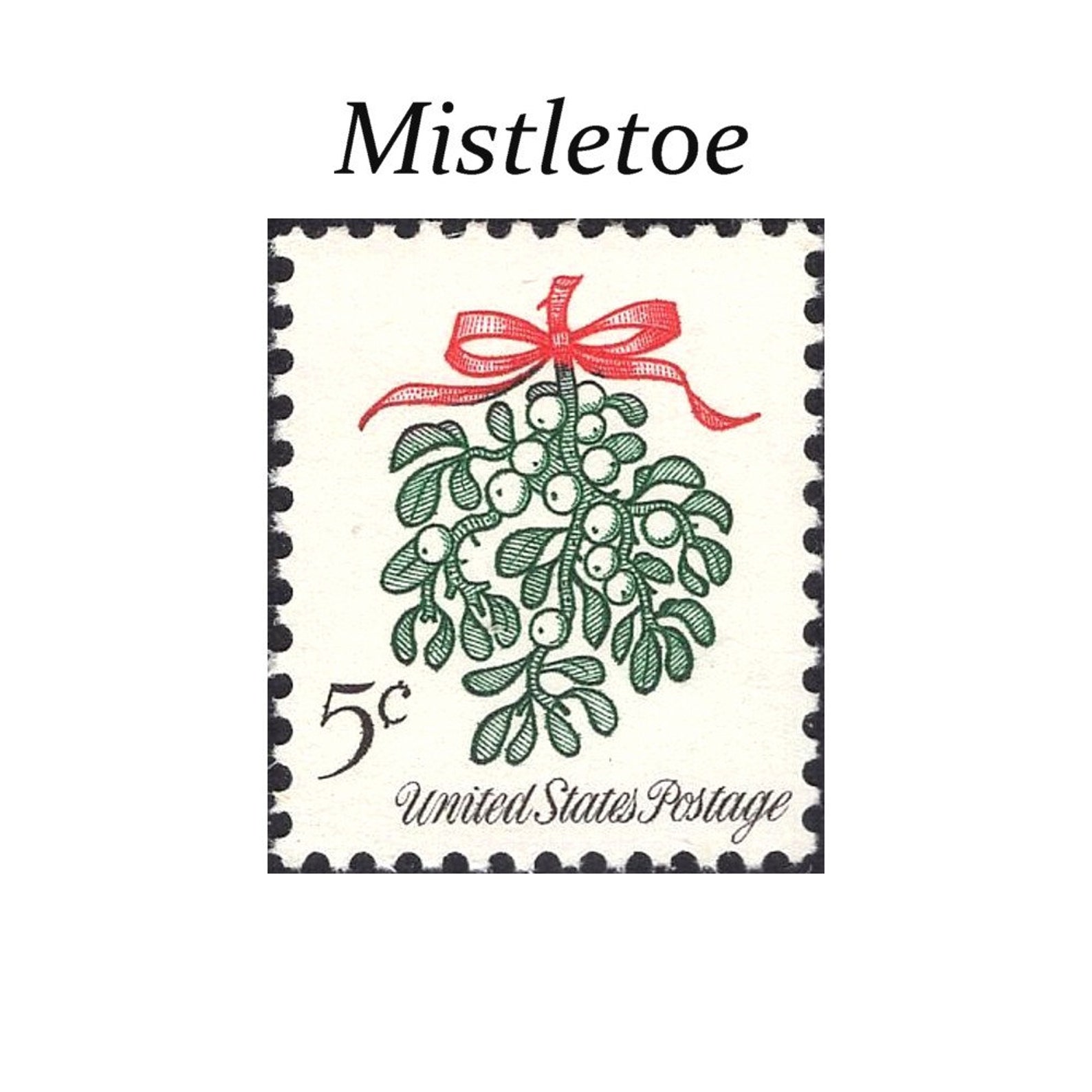 Pack of 10 .. Mistletoe Vintage Unused US Postage Stamps - Etsy