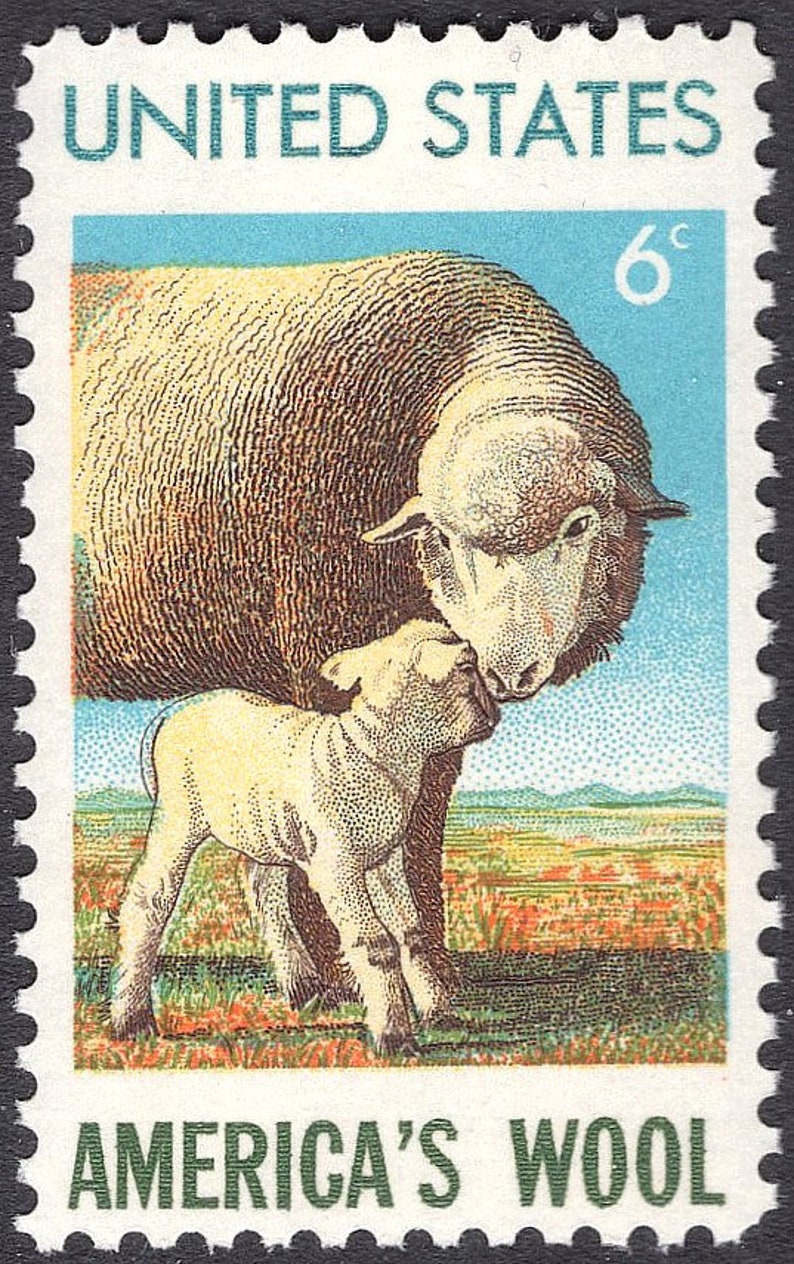 TWENTY 6c America's Wool stamps .. Vintage Unused Postage | Etsy