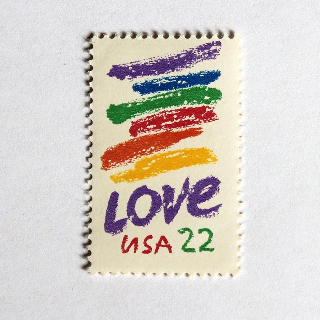 22 Cent RAINBOW LOVE Stamp .. Set of 50 .. Unused Vintage US Postage ...