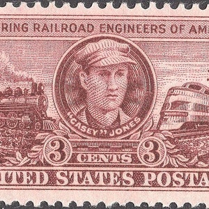 3c Casey Jones Railroad Engineers Stamp .. Unused US Postage Stamps ...