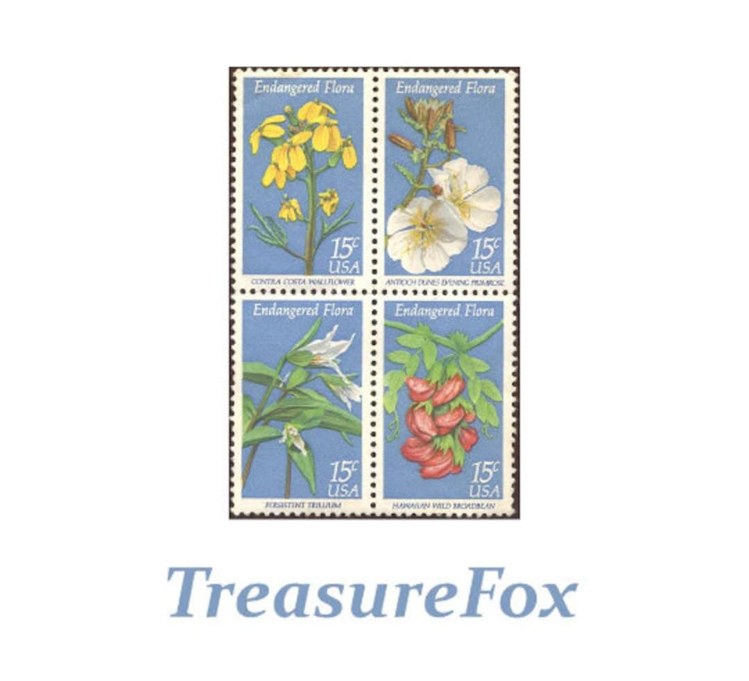 15c Endangered Flora Stamps .. Pack of 20 .. Vintage Unused US Postage ...
