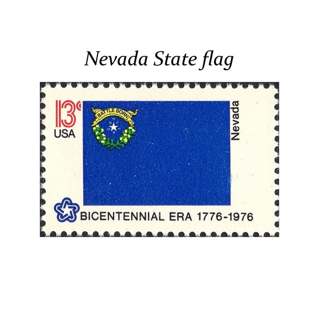 TEN 13c Nevada State Flag Stamp | Vintage Unused US Postage Stamps ...