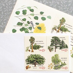 50 American Trees Stamps .. Vintage MINT Postage Stamps .. 4 Different ...