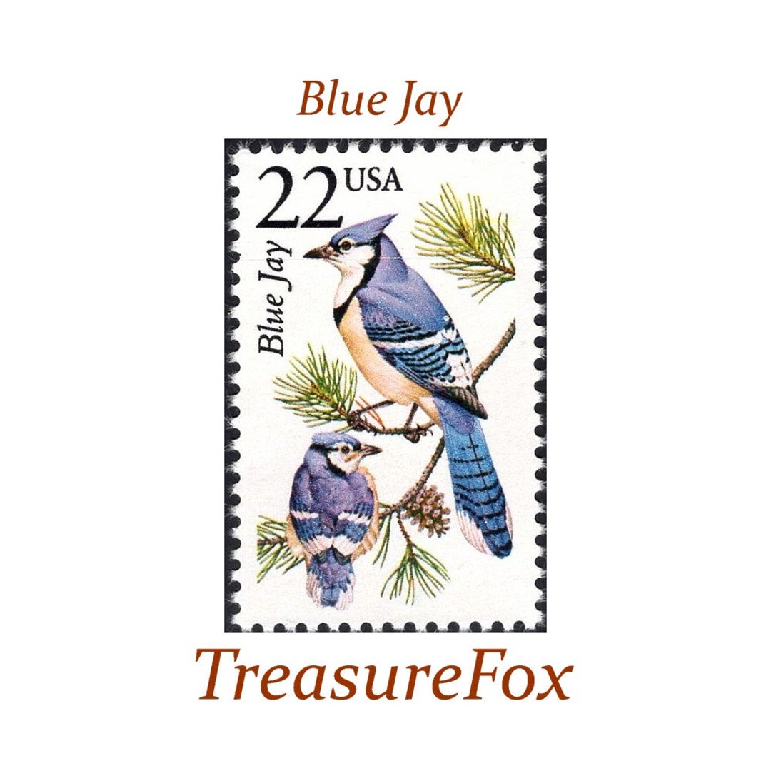 Five 22c Blue Jay Stamp | Unused US Postage Stamps | Pack of 5 Stamps ...