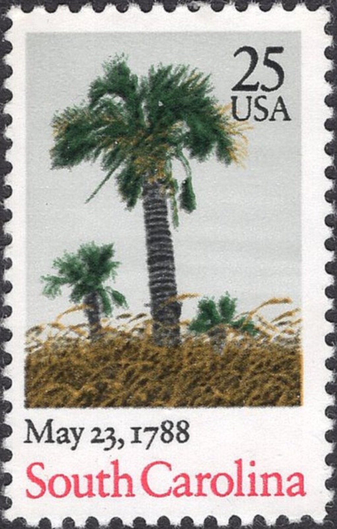 25c South Carolina Statehood Stamp Vintage Unused Postage - Etsy