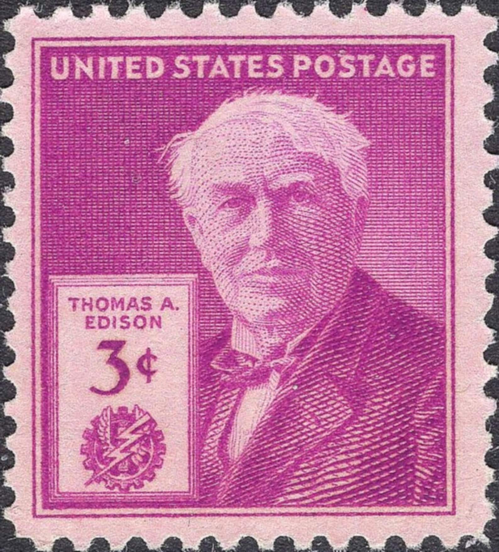 TEN 3c Thomas Edison Stamps .. Vintage Unused US Postage - Etsy