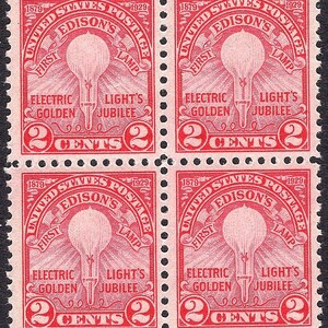 2c Edison Light Bulb Stamp of 1929 .. Pack of 5 .. Vintage Unused US ...