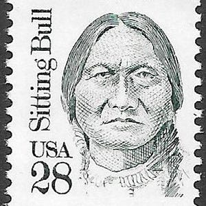 Pack of 5 .. 28c Sitting Bull Stamp of 1989.. Vintage Unused US Postage ...