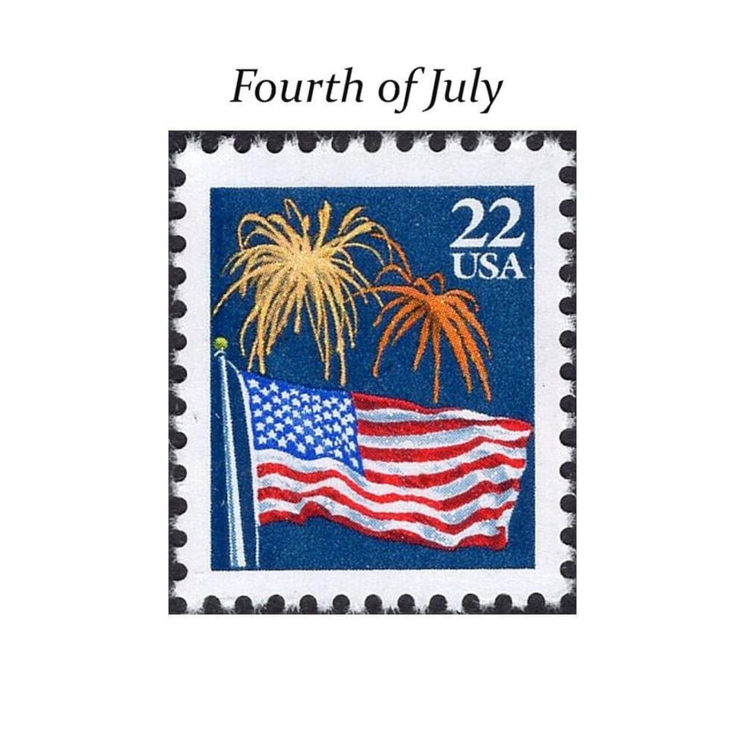 TEN 22c Fourth of July Flag and Fireworks Stamp | Unused US Postage ...