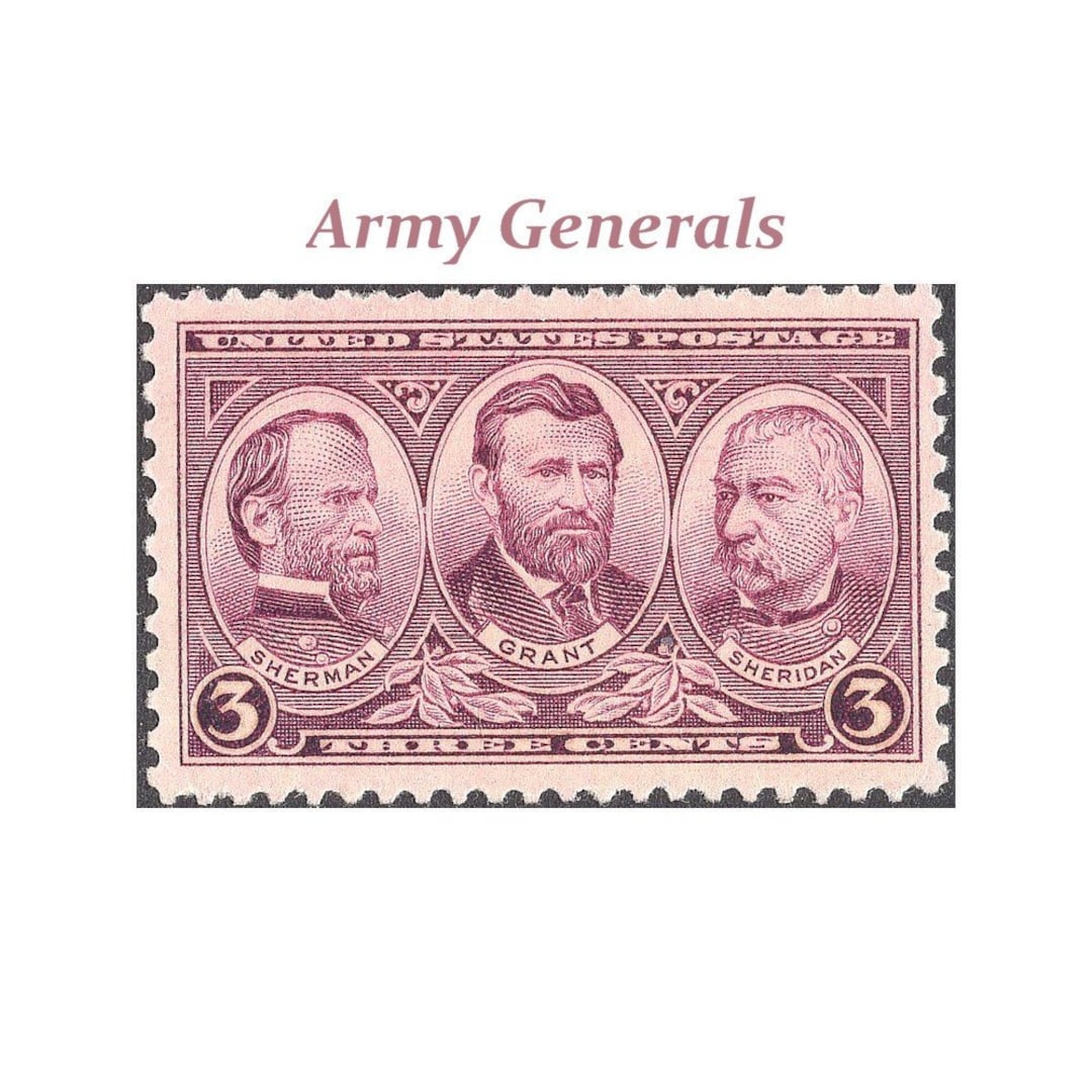 3c Army Generals Stamp .. Unused US Postage Stamps .. Pack of 10 Stamps ...