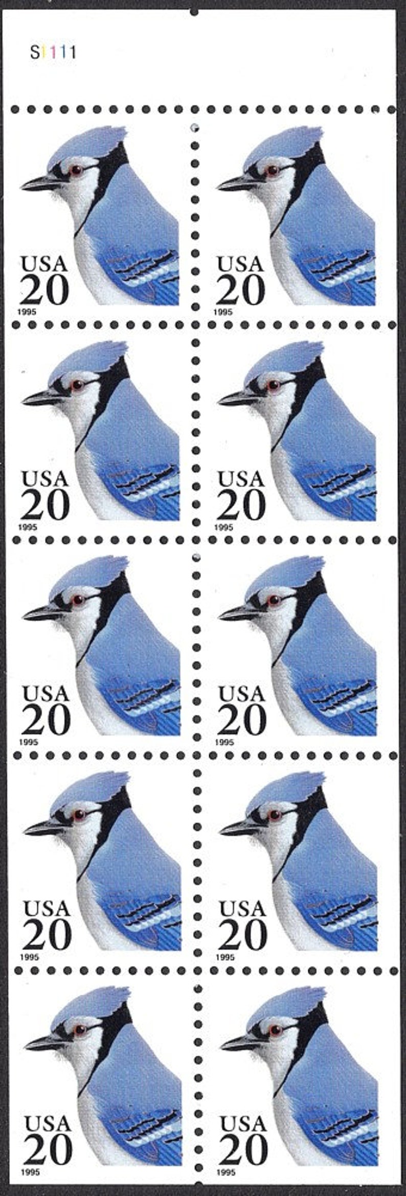 TEN 20c Blue Jay Stamp | Pack of 10 Vintage Unused Postage Stamps ...