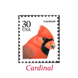 TEN 30c Cardinal Stamp | Pack of 10 Vintage Unused Postage Stamps ...