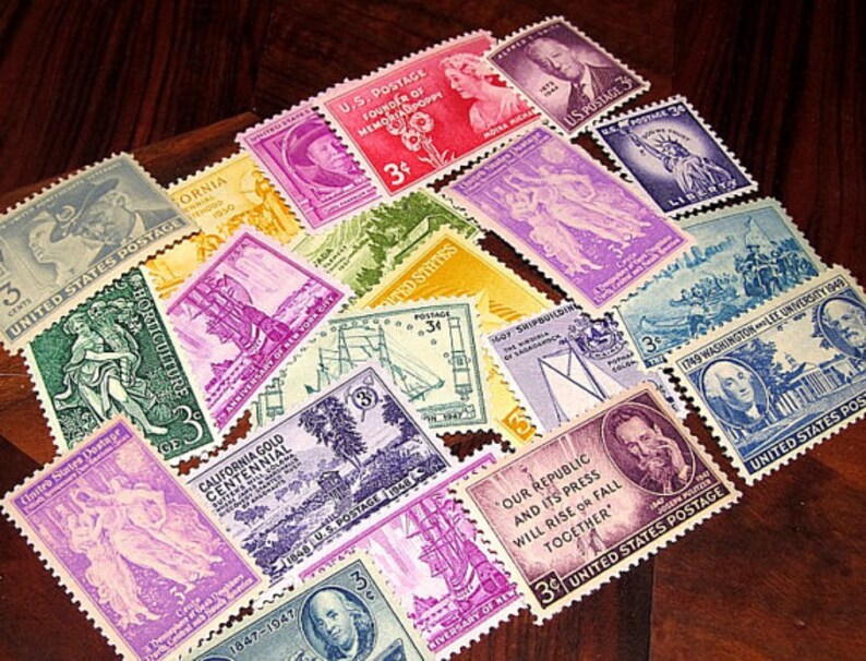 50 Unused Vintage 3c US Postage Stamps From the 1940s and | Etsy