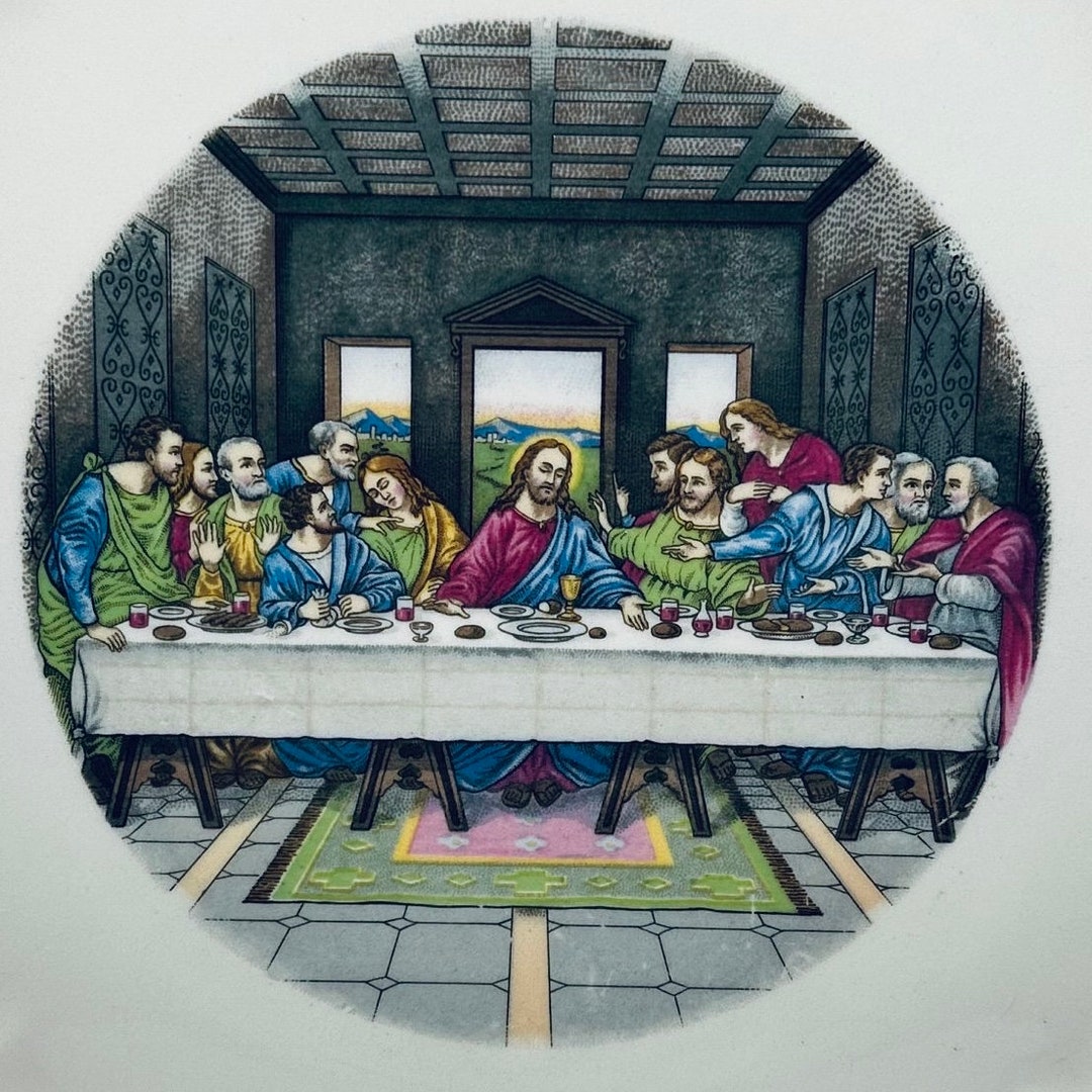 Vintage Last Supper China by W.S. George 24 Ct. Gold Vibrant Colors - Etsy