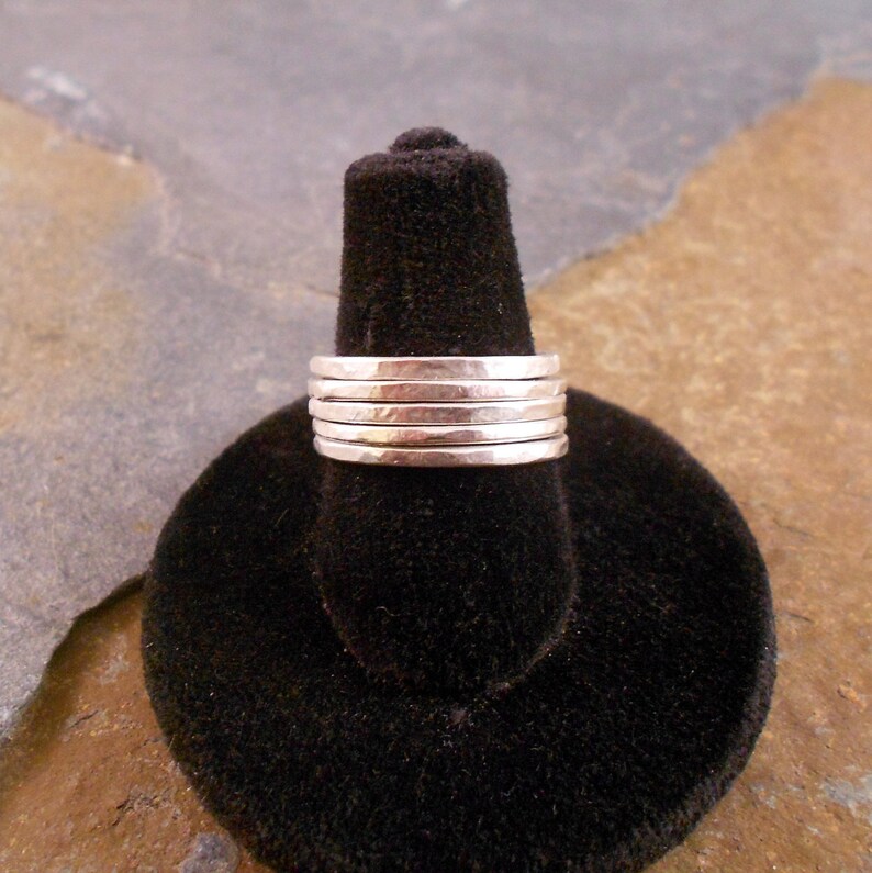 Sterling Silver Stacking Rings set of 5 - Etsy