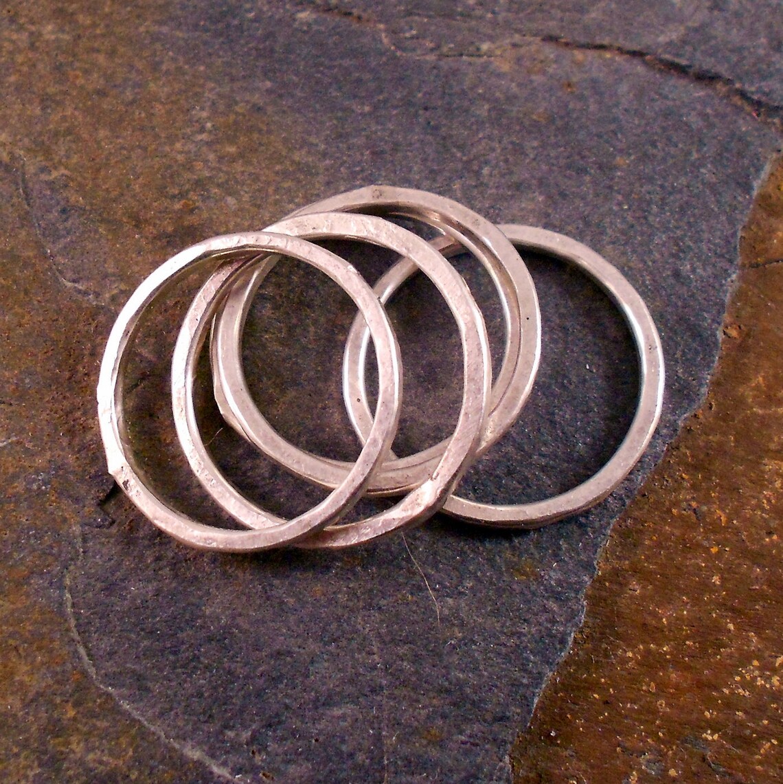 Sterling Silver Stacking Rings set of 5 - Etsy