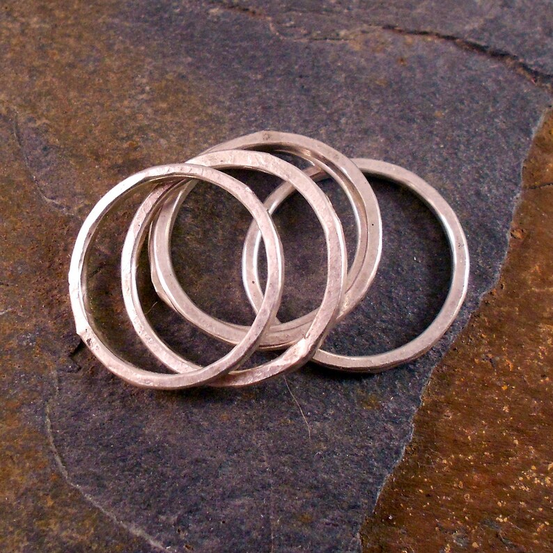 Sterling Silver Stacking Rings set of 5 - Etsy