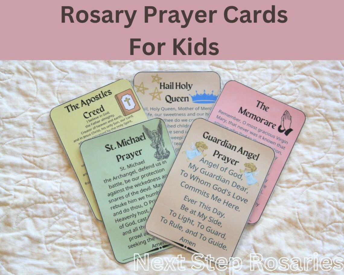 Rosary Prayer Cards, Rosary Flashcards, Catholic Flashcards, Catholic ...