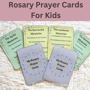 Rosary Prayer Cards, Rosary Flashcards, Catholic Flashcards, Catholic ...