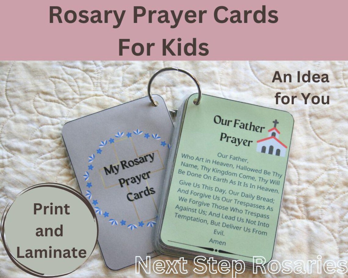 Rosary Prayer Cards, Rosary Flashcards, Catholic Flashcards, Catholic ...