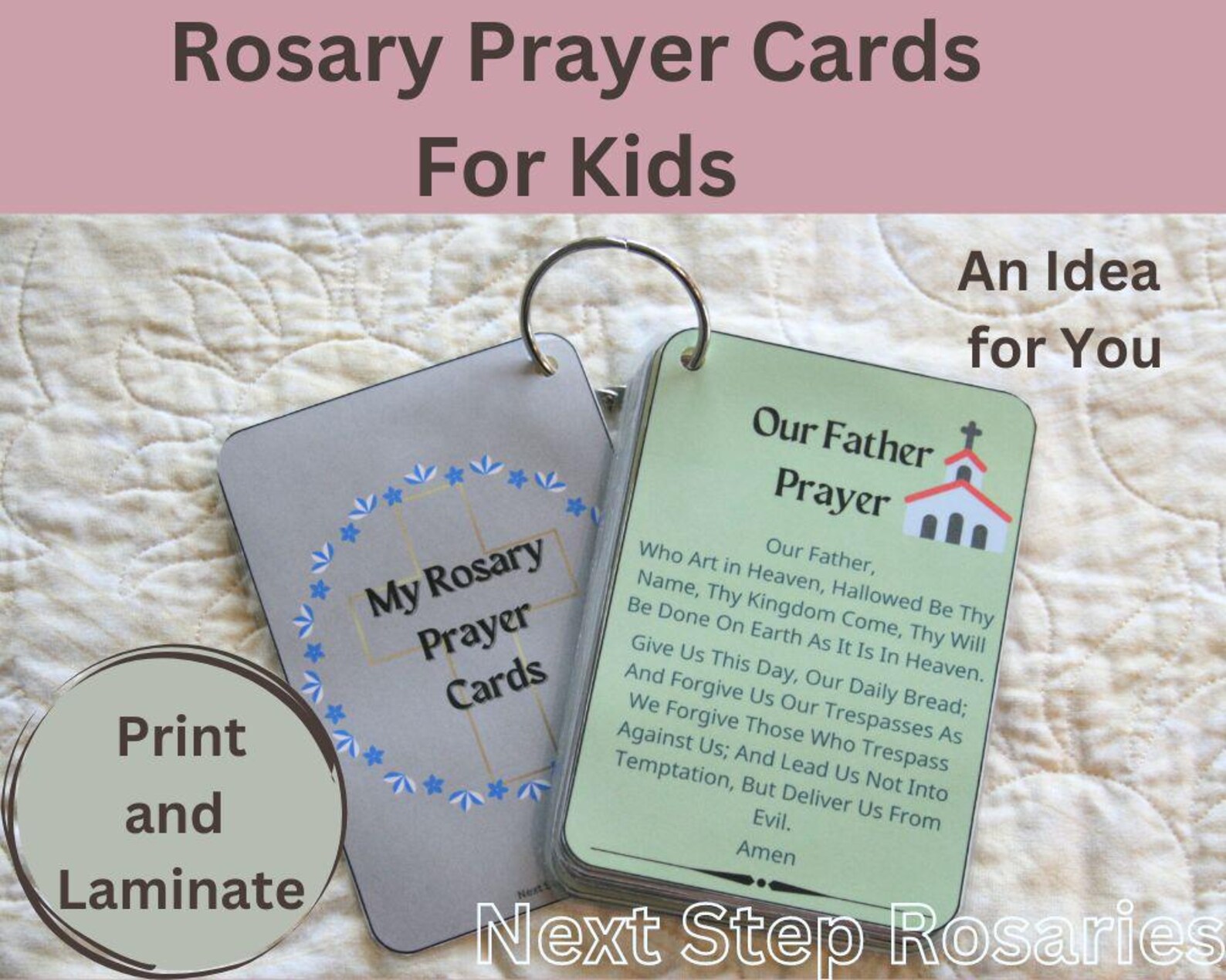 Rosary Prayer Cards, Rosary Flashcards, Catholic Flashcards, Catholic ...
