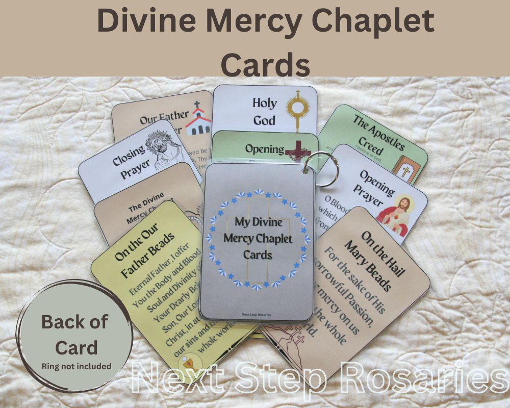 Divine Mercy Chaplet Cards, Catholic Flashcards, Prayer Cards, Holy ...