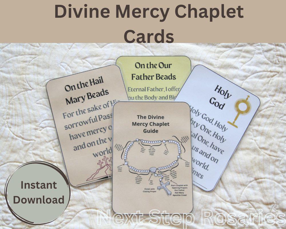 Divine Mercy Chaplet Cards, Catholic Flashcards, Prayer Cards, Holy ...