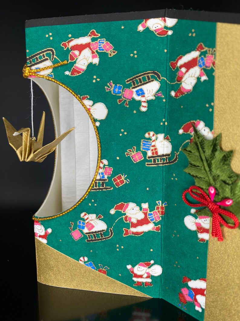 Greeting Card With Origami Paper Crane / Folding Screen 9 - Etsy