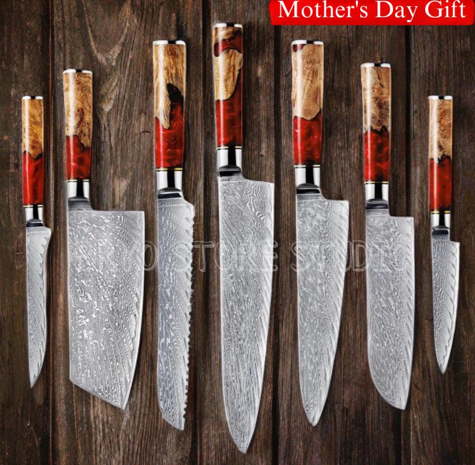 Kitchen Culinary Set, 7 Pcs Chef Set , Damascus Kitchen Set , Christmas ...