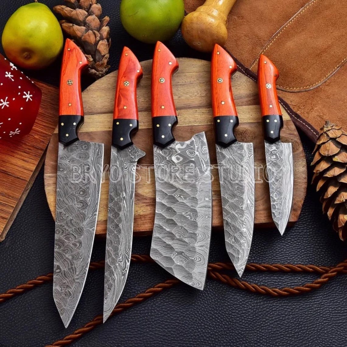 Kitchen Culinary Set, 7 Pcs Chef Set , BBQ Damascus Kitchen Set ...