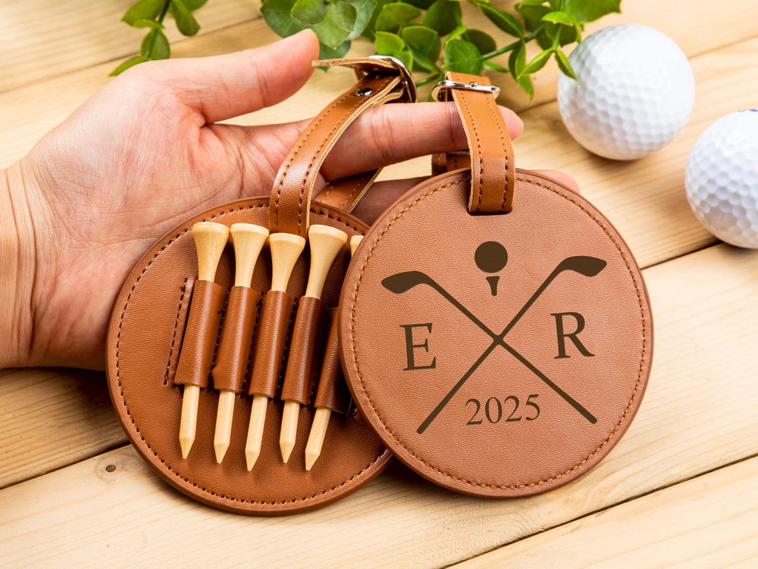 Personalized Leather Golf Bag Tag With Tees,custom Golf Accessories ...