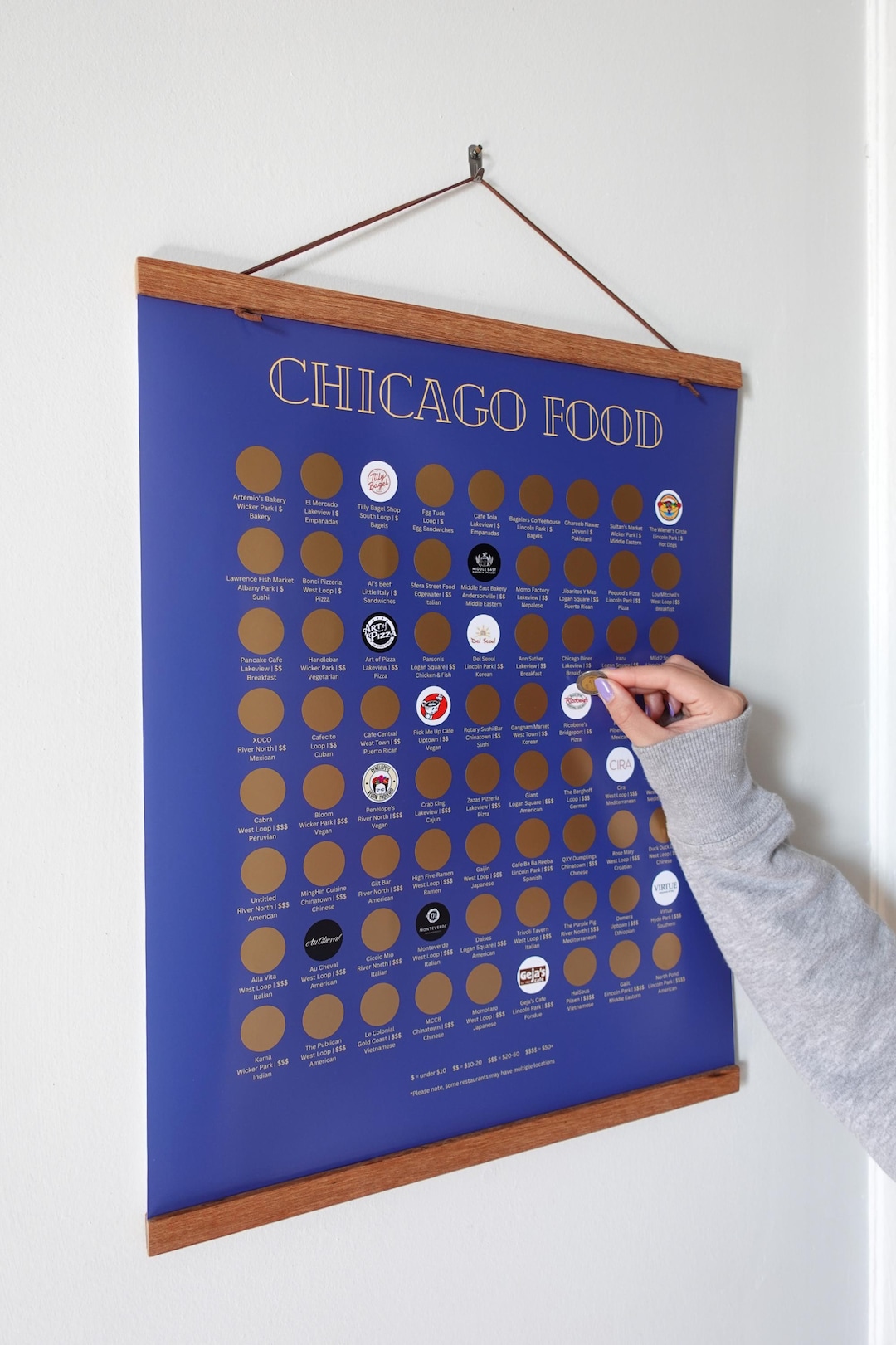 Chicago Foodie Scratch off Poster, Explore Local Restaurants, Perfect ...