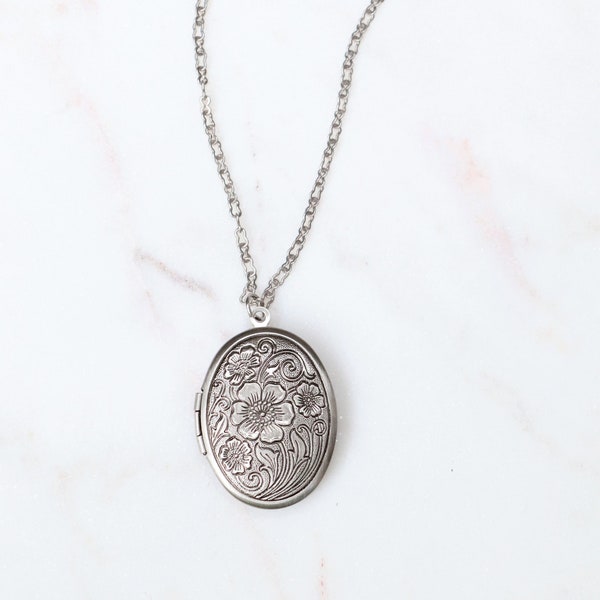 Silver Oval Locket - Etsy