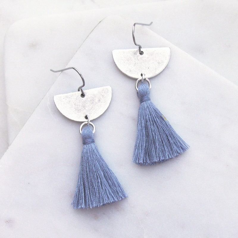 Turquoise Tassel Earrings - Etsy