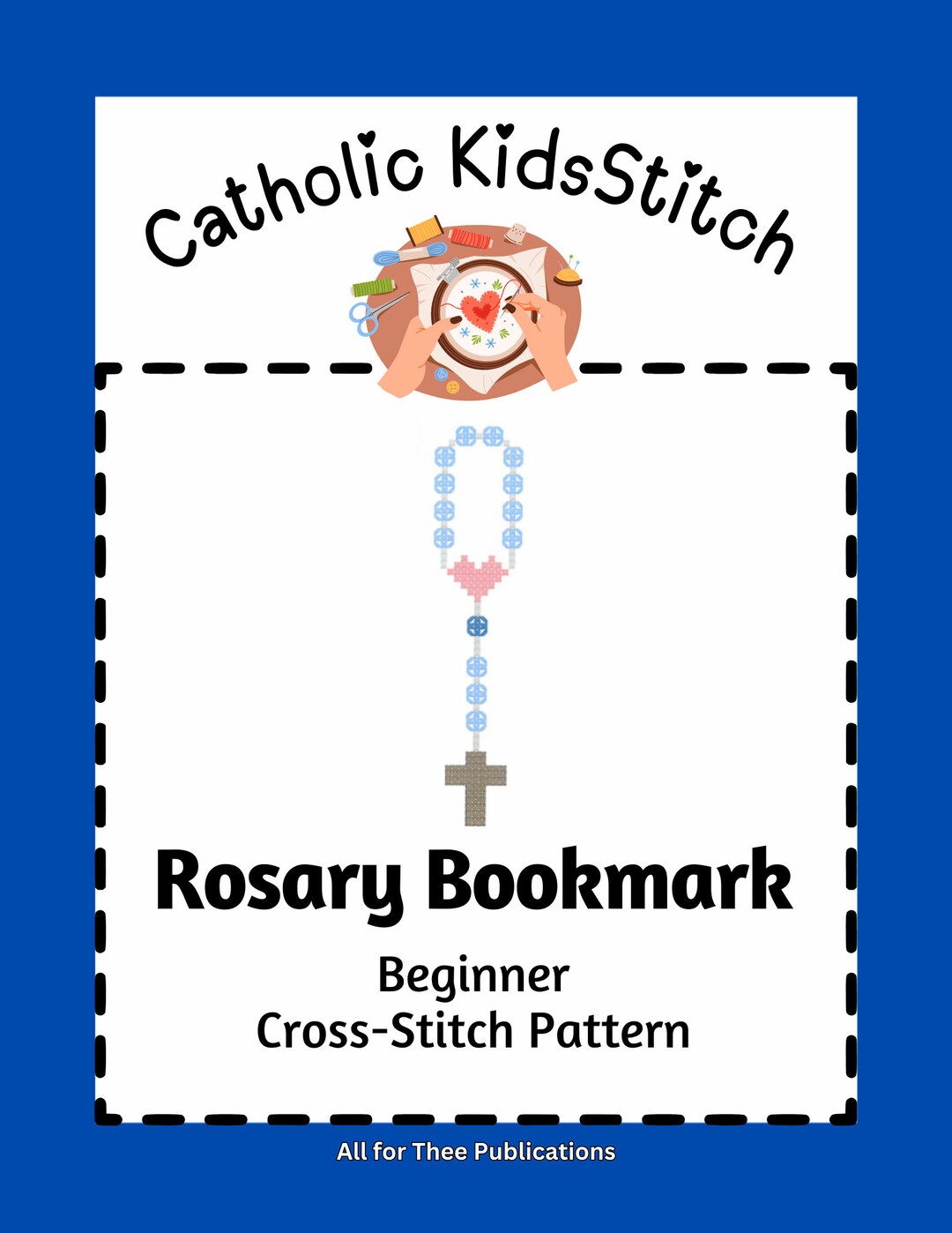 Rosary Bookmark Cross-stitch Pattern for Beginners; Catholic Craft for ...
