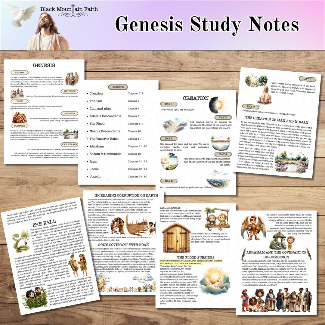 Printable GENESIS Study Notes || One Story That Leads to Jesus Series ...