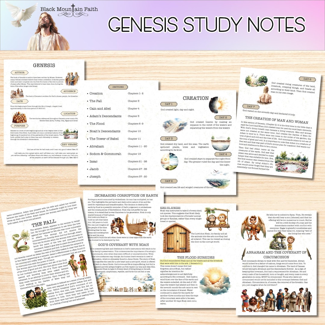 Printable GENESIS Study Notes || One Story That Leads to Jesus Series ...