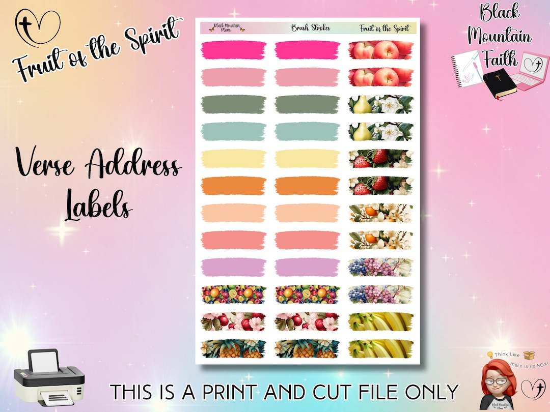 BRUSH STROKES for Fruit of the Spirit Print and Cut File Bible ...