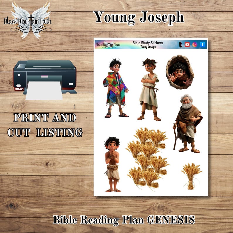 Print and Cut || Young Joseph || Bible Reading Plan Deco Stickers - Etsy